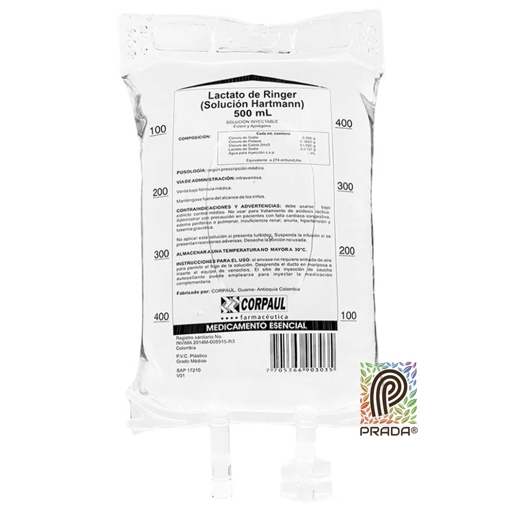 LACTATO DE RINGER (Hartmann) X 1000 ML | PRA